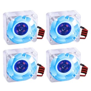 geeekpi 4pcs fan for raspberry pi 4, quiet cooling fan 40x40x10mm 4010 fan dc 5v 3.3v brushless cpu cooling fan cooler radiator for raspberry pi 4 model b, raspberry pi 3b+/3b/2b (blue)