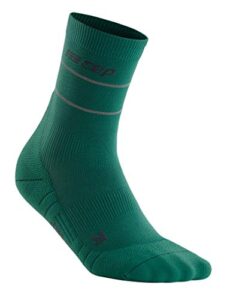 cep reflective mid-cut socks, green, men iv