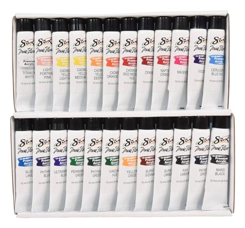 Paint Acrylic 0.34 OZ Tube SAX True Flow Set of 24