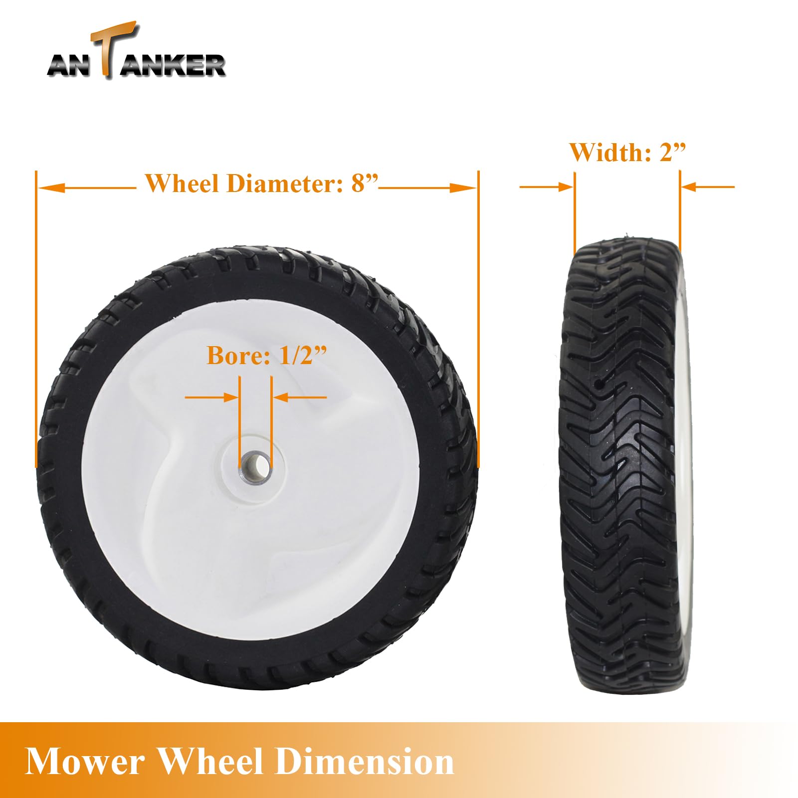 Antanker 105-3036 Wheel Gear Assembly Replaces for Toro 105-3036 105-3024 105-3025 for Toro 22" Lawn Mower Rear Wheel 8 Inch, 2 Pack, 20017 20041 20066 20068 20073 Recycler Self-Propelled Push Mower