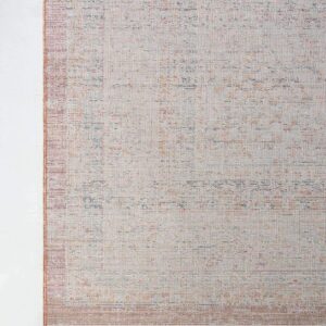 Unique Loom Noble Collection Country, Traditional, Distressed, Vintage, Geometric, Border Area Rug, 8' 0" x 9' 11", Red/Ivory