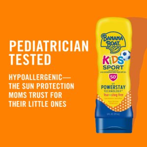 Banana Boat Kids Sport Sunscreen Lotion SPF 50 Twin Pack | Tear Free Sunscreen for Kids, Childrens Sunscreen, Kids Sunblock, Lotion Sunscreen, Oxybenzone Free Sunscreen SPF 50, 6oz each