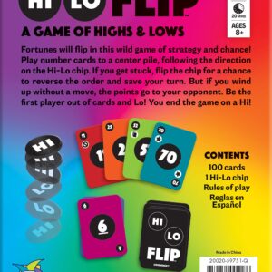 Gamewright - Hi Lo Flip - A Card Game of Highs & Lows, Multicolor, 8 x 6.5 x 1.98 inches