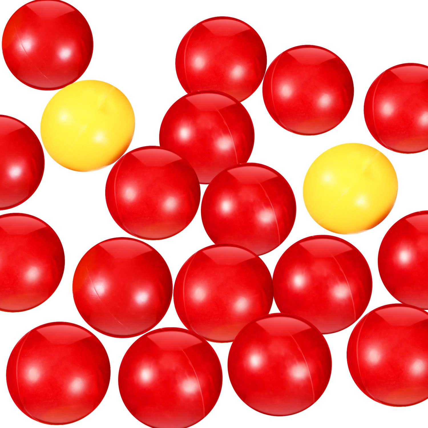 84 Pieces Game Replacement Balls 4 Sets Game Replacement Marbles Compatible with Hungry Hungry Hippos, 76 Red Balls and 8 Yellow Balls