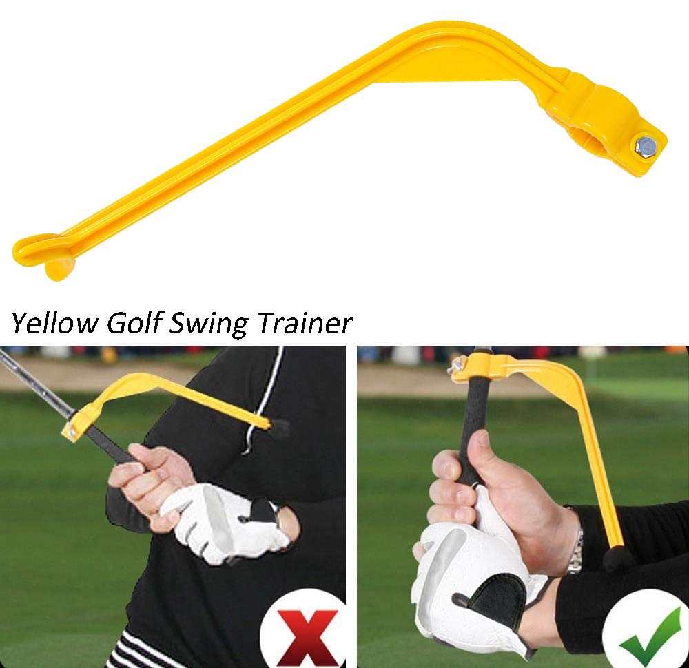 Amy Sport Golf Swing Training Aid Arm Band Yellow Trainer Wrist Support Value 3 Pack Professional Posture Motion Correction Aids Kit for Men Women Beginner Practice(3 Pack Golf Swing Trainer Set)