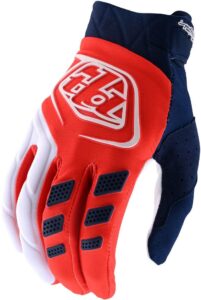 troy lee designs motocross motorcycle dirt bike racing mountain bicycle riding gloves, revox gloves (orange, large)