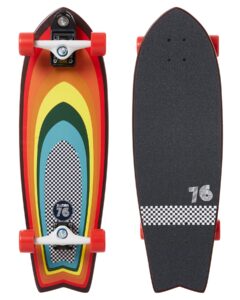 z-flex surf-a-gogo surfskate fish longboard, adults unisex, multi (multicolor), 31 in