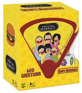 usaopoly trivial pursuit bob's burgers (quickplay edition) | trivia game questions from bob's burgers | 600 questions & die in travel sized container | officially licensed bob's burgers game