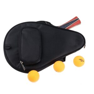 Coherny Portable Table Tennis Racket Bag Waterproof Table Tennis Racket Cover Paddle PingPong Paddle Pouch with Ball Case