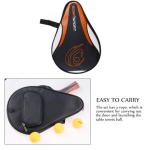 Coherny Portable Table Tennis Racket Bag Waterproof Table Tennis Racket Cover Paddle PingPong Paddle Pouch with Ball Case