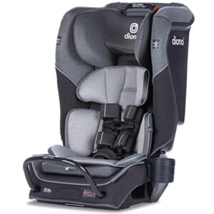 diono radian 3qx 4-in-1 rear & forward facing convertible car seat, safe+ engineering 3 stage infant protection, 10 years 1 car seat, ultimate protection, slim fit 3 across, gray slate