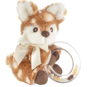 Bearington Baby Lil' Willow Plush Fawn Shaker Toy Ring Rattle, 5 inches