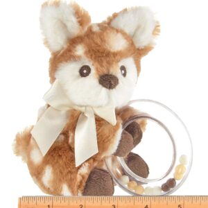 Bearington Baby Lil' Willow Plush Fawn Shaker Toy Ring Rattle, 5 inches