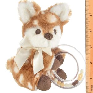 Bearington Baby Lil' Willow Plush Fawn Shaker Toy Ring Rattle, 5 inches