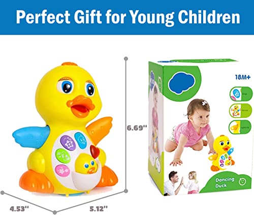 Liberty Imports Musical Dancing Duck Toy Walking Singing Yellow Ducky Moving Toys for Baby with Music & LED Lights for Toddlers, Infant Learning Development