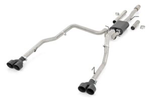 rough country dual cat-back exhaust for 19-22 chevy/gmc sierra |5.3l - 96011