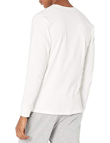 Russell Athletic Men's Soft 100% Cotton Midweight T-Shirt, Long Sleeve-White, Small