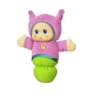 playskool a1202f03 glo worm (pink) soft toy for babies with soothing melodies, multi-coloured - amazon exclusive