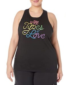 reebok all types of love tank, black, xl