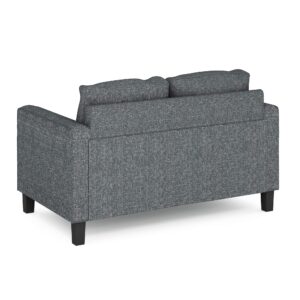 Furinno Bayonne Modern Upholstered Loveseat/Sofa Couch for Living Room, Gunmetal