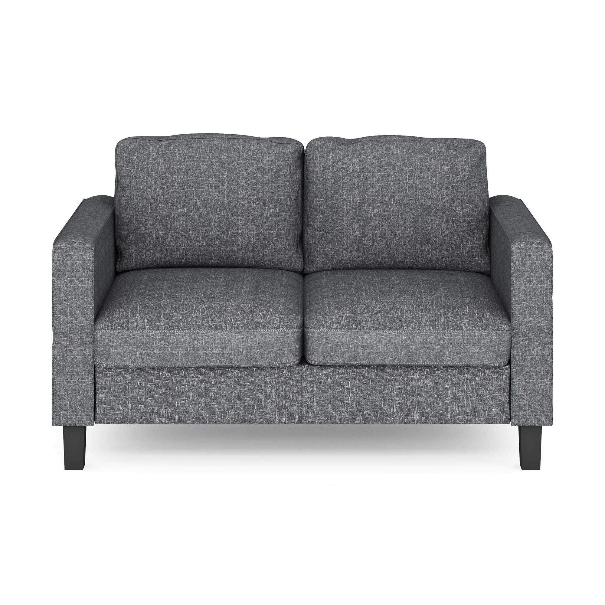 Furinno Bayonne Modern Upholstered Loveseat/Sofa Couch for Living Room, Gunmetal