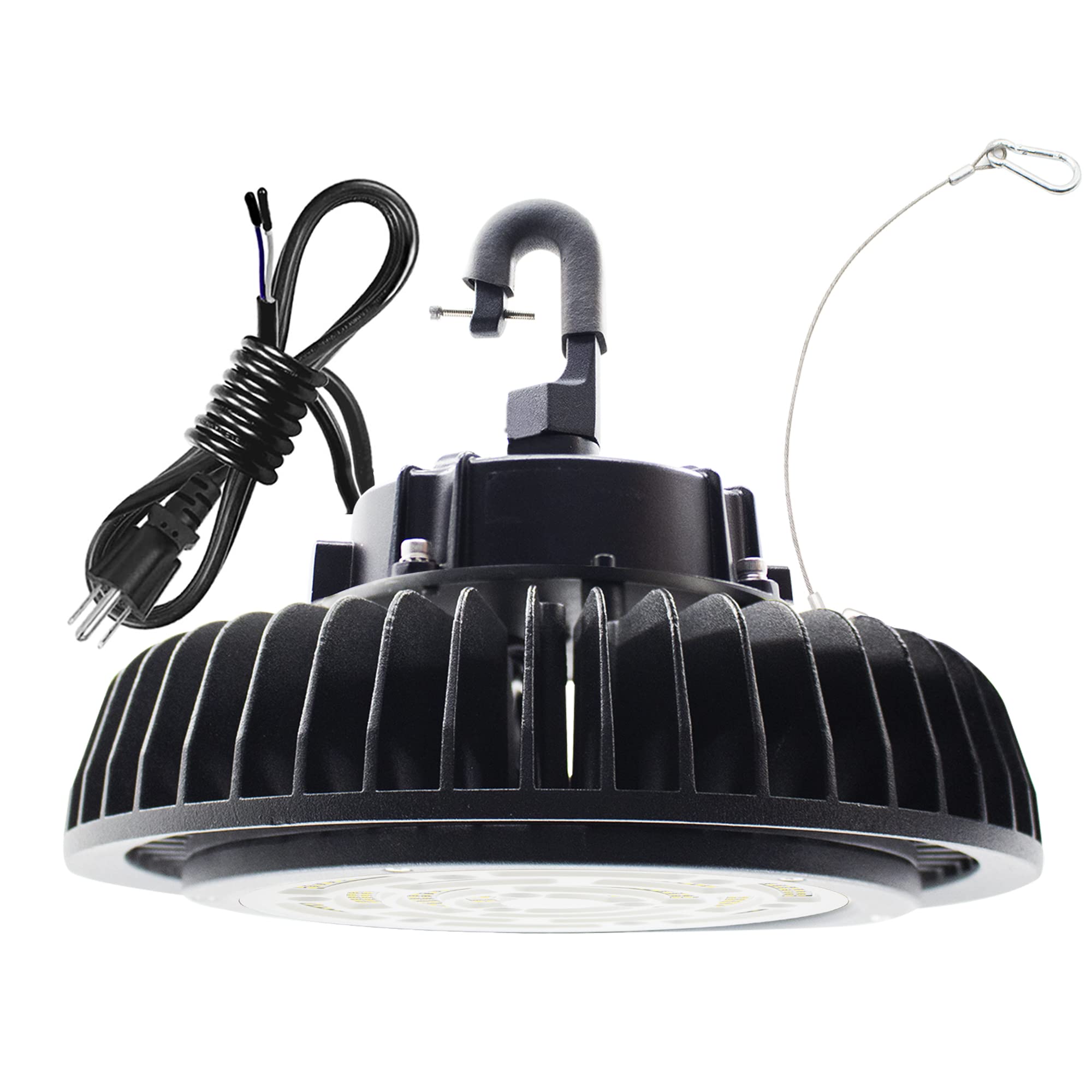 KOTLIN LED High Bay Light 240W 33,600LM 1-10V Dimmable 5000K UFO Garage LED Light 5' Cable with US Plug Hanging Hook Safe Rope 100-277V LED Shop Lights for Garage, Barn, Workshop, Warehouse, Factory