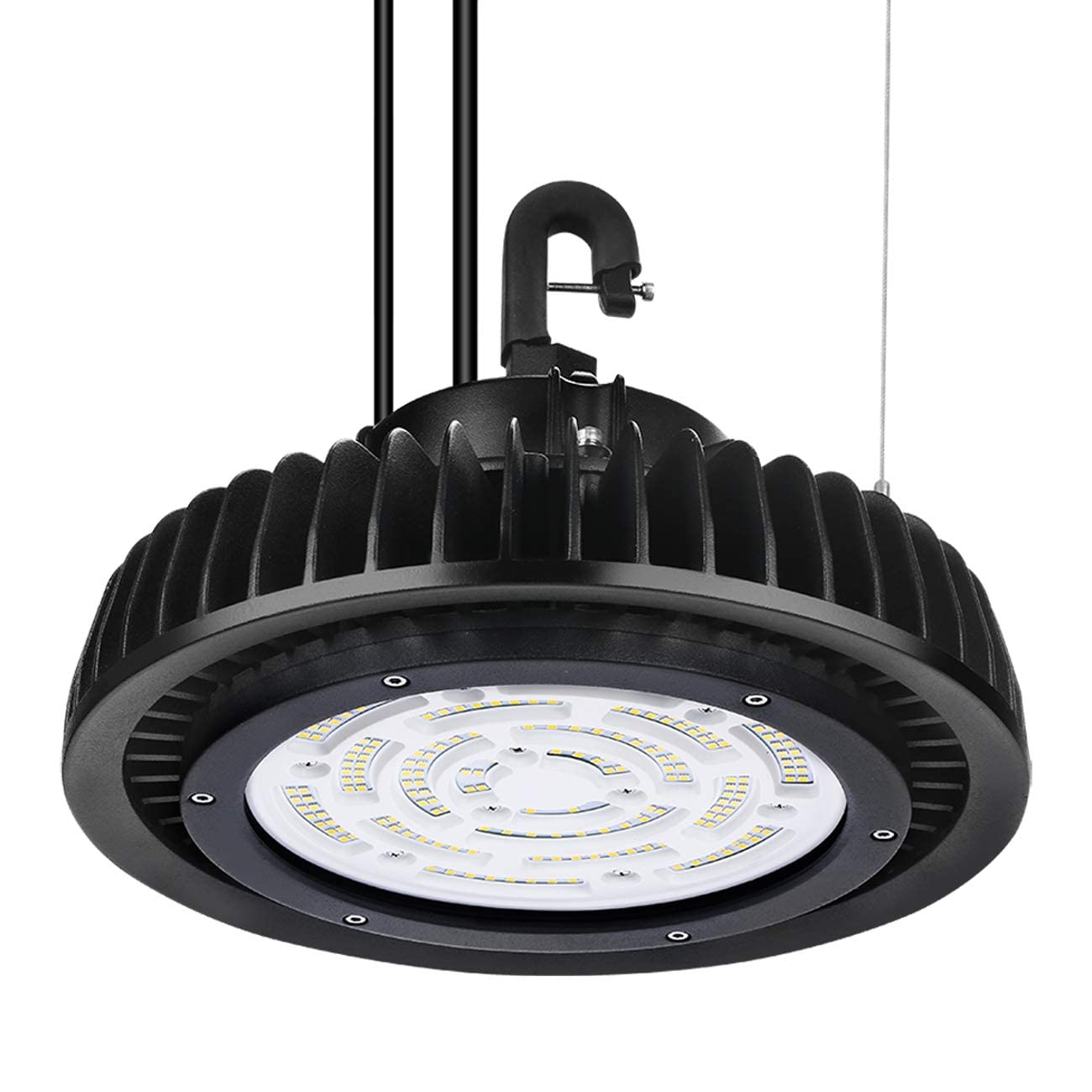 KOTLIN LED High Bay Light 240W 33,600LM 1-10V Dimmable 5000K UFO Garage LED Light 5' Cable with US Plug Hanging Hook Safe Rope 100-277V LED Shop Lights for Garage, Barn, Workshop, Warehouse, Factory