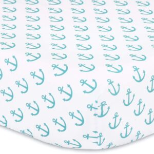 The Peanutshell Nautical Crib Bedding Set for Baby Boys or Girls - 3 Piece Unisex Nursery Set - Crib Quilt, Crib Sheet, Crib Skirt