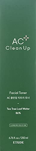 ETUDE House AC Clean Up Facial Toner 6.76 fl. oz. 200ml | Balancing Low pH Level Tea Tree Toner | Dead Skin Cell Care to Calm Down and Hydrate Troubled Skin | Fast Relief for Acne Pron Skin