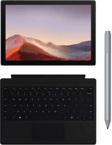 newest microsoft surface pro 7 sp7 12.3” 10-point touch display tablet pc w/surface type cover & surface pen, intel 10th gen core i5, 8gb ram, 128gb ssd, windows 10, platinum (latest model)