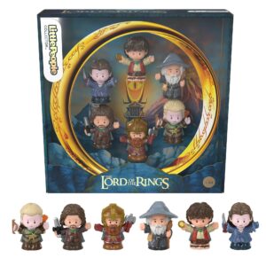 little people collector lord of the rings special edition figure set with 6 characters in a display gift package for adults & fans