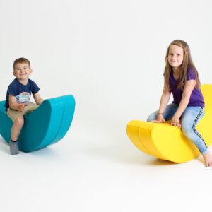 IGLU Soft Play Rocker Banana Shape Large Rocking Horse Hobby Toy for Kids Age 1-7 Montessori Open Ended Play (Yellow)