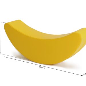 IGLU Soft Play Rocker Banana Shape Large Rocking Horse Hobby Toy for Kids Age 1-7 Montessori Open Ended Play (Yellow)