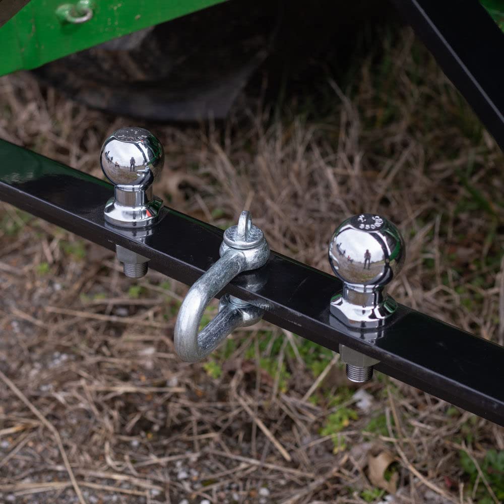 Titan Attachments 3 Point Tractor Drawbar Trailer Hitch Fits Category 1 Tractors, Quick Hitch Compatible, 8000 LB Towing Capacity, Towable Clevis Hook, 2" and 1 7/8" Ball Mount Included