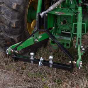 Titan Attachments 3 Point Tractor Drawbar Trailer Hitch Fits Category 1 Tractors, Quick Hitch Compatible, 8000 LB Towing Capacity, Towable Clevis Hook, 2" and 1 7/8" Ball Mount Included