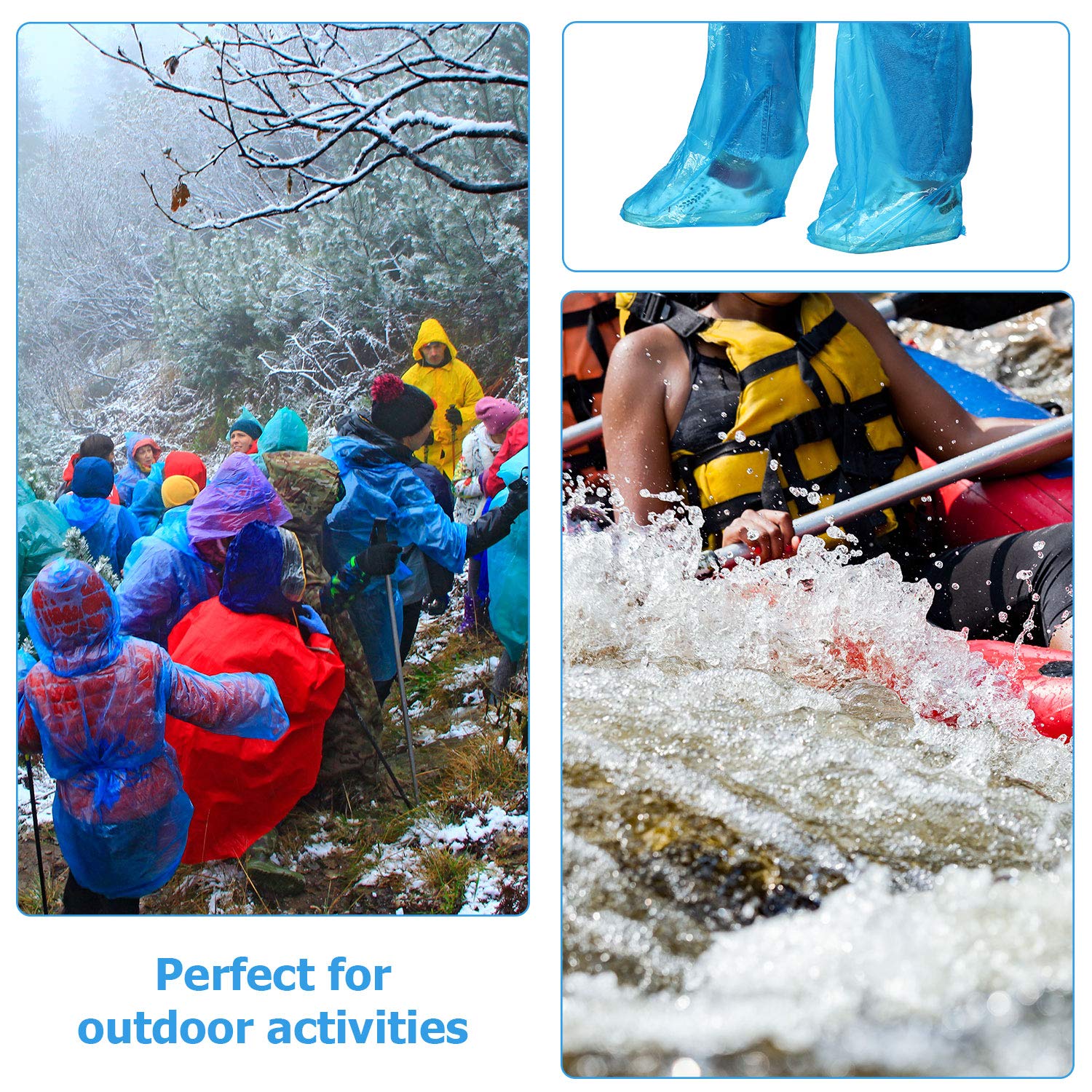 SATINIOR Disposable Boot Covers Plastic Long Waterproof Shoes Cover Over The Knee Shoes Cover for Men Women