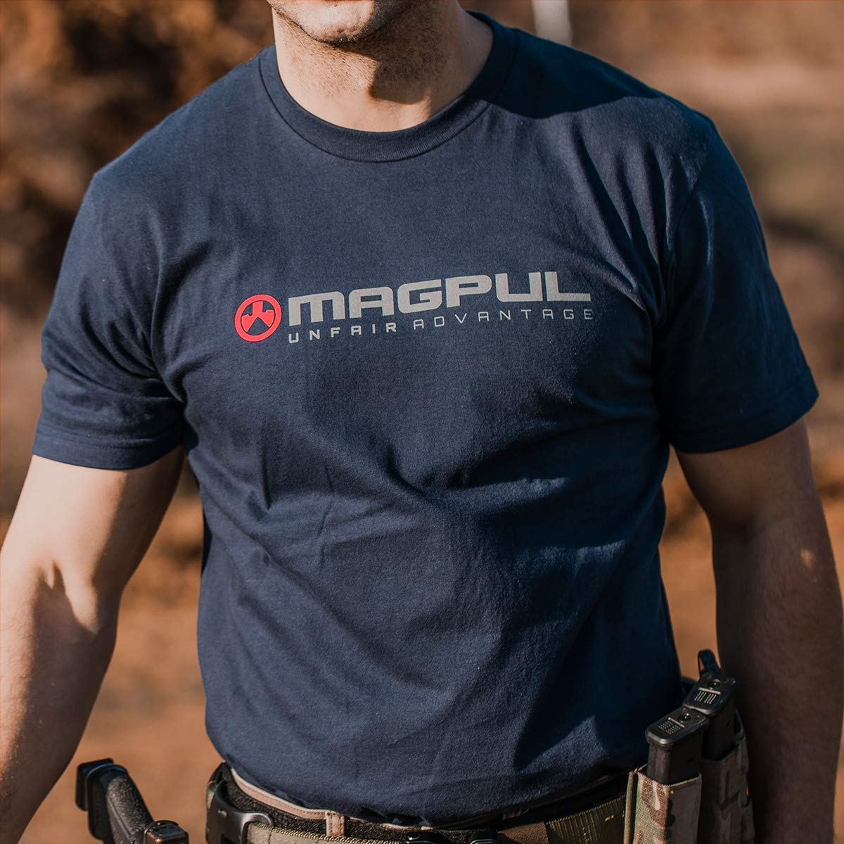 Magpul mens Crew Neck Short Sleeve T-shirt for Men Unfair Advantage Cotton T Shirt Navy Large, Multi, Large US