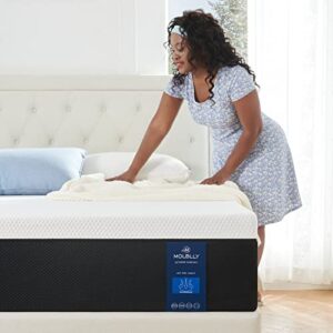 Molblly Queen Size Mattress,12 Inch Premium Cooling-Gel Memory Foam Mattress Bed in a Box, Cool Queen Bed Supportive & Pressure Relief with Breathable Soft Fabric Cover, Medium Firm