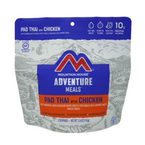 mountain house pad thai with chicken | freeze dried backpacking & camping food |2 servings | gluten-free