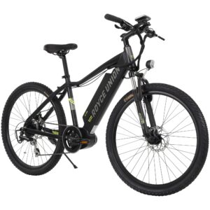 royce union rte 26” electric mountain bike, pedal assist to 20mph, matte black, 8 speed, removable 36v 10.4ah lithium battery