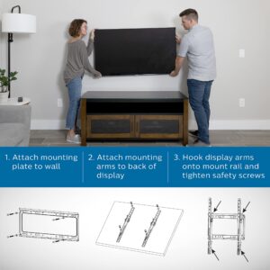 Philips Titlt TV Monitor Wall Mount Bracket for Most 30-80 Inch LED LCD OLED HDTV Flat Curved Screen TVs and Monitors with Max VESA 400x400mm up to 100lbs, Lockable Safety Bar, SQM7442/27