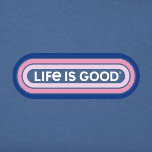 Life is Good Womens Vintage Crusher Graphic T-Shirt, Tri Vintage Blue, X-Large