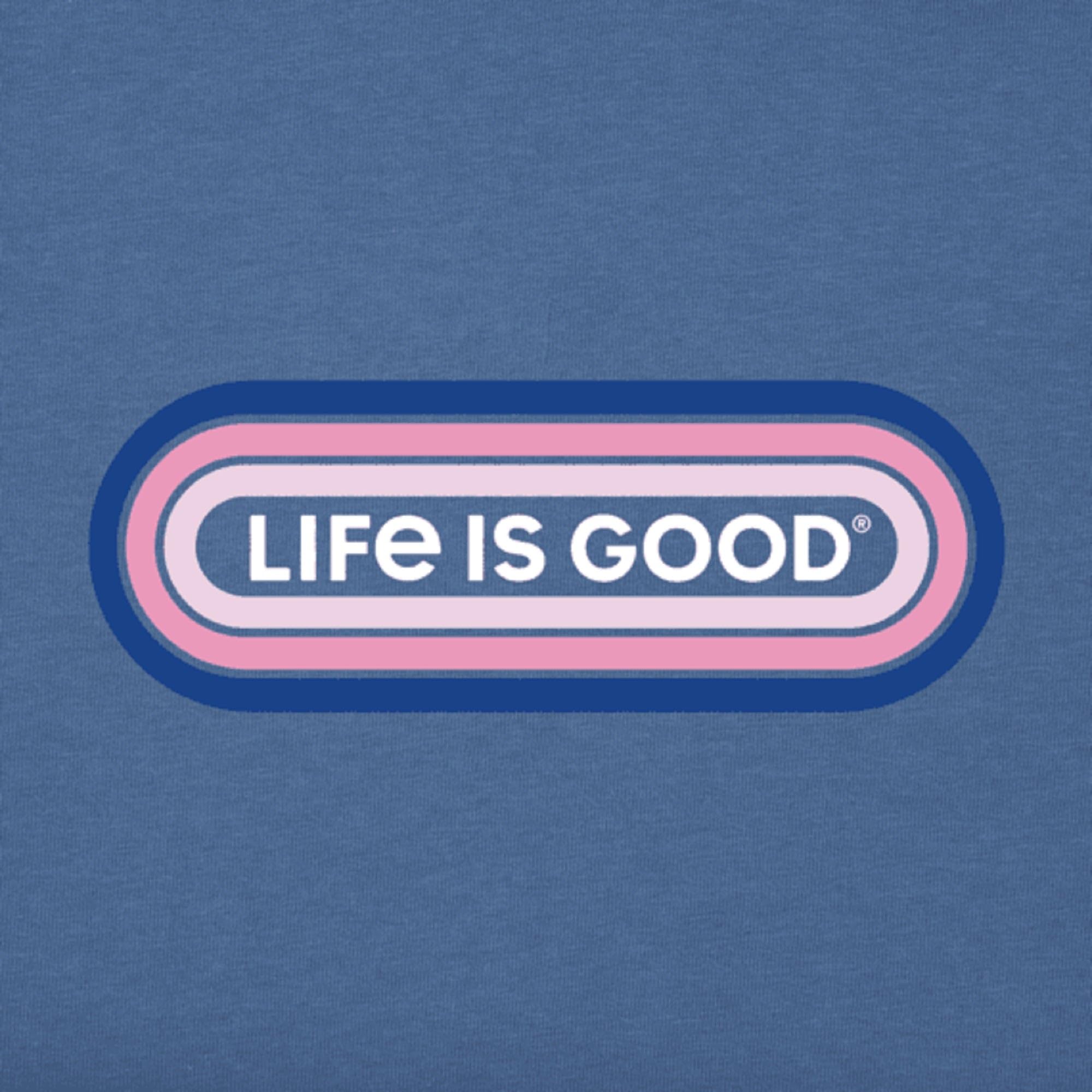 Life is Good Womens Vintage Crusher Graphic T-Shirt, Tri Vintage Blue, X-Large