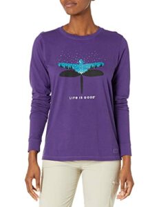 life is good womens crusher, deep purple, large