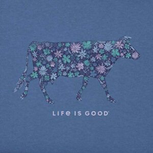 Life is good Womens Crusher, Vintage Blue, Medium