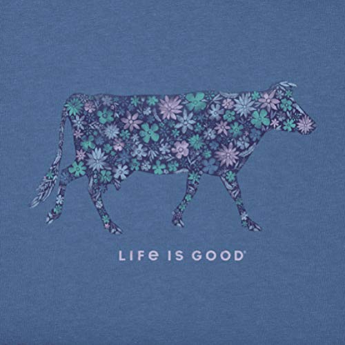 Life is good Womens Crusher, Vintage Blue, Medium