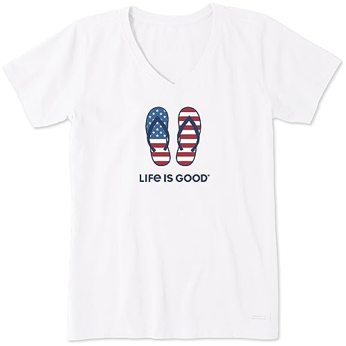 Life is good Womens Crusher, Cloud White, Small