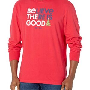 Life is good Mens Crusher, Positive Red, X-Large