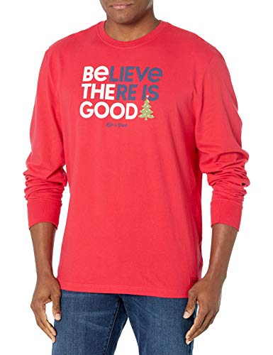 Life is good Mens Crusher, Positive Red, X-Large