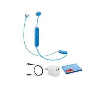 sony wi-c300 wireless bluetooth in-ear headphones -blue - kit with usb adapter